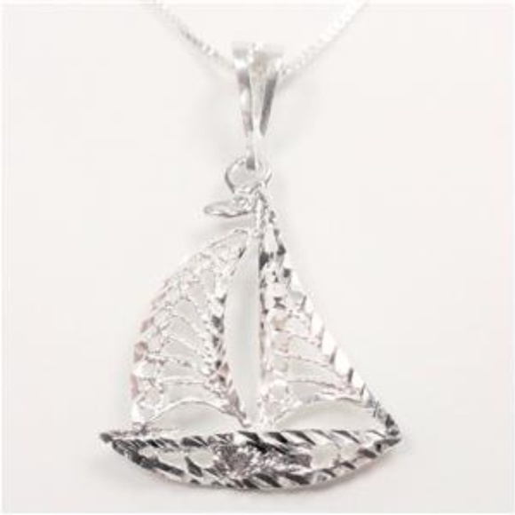 Jewelry | Sterling Silver Filigree Sailboat Boat Necklace | Poshmark
